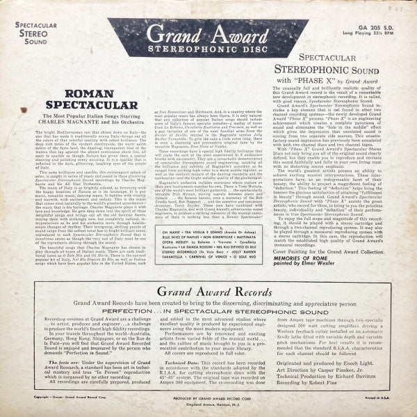 Buy Charles Magnante And His Orchestra : Roman Spectacular (LP, Album ...